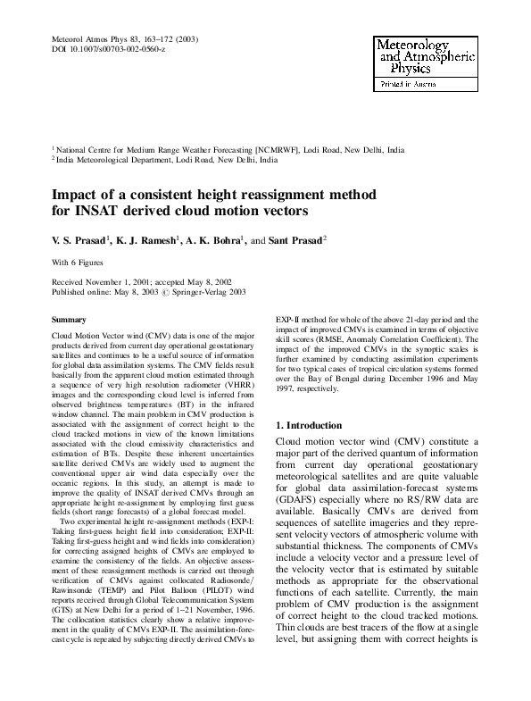 (PDF) Impact of a consistent height reassignment method for INSAT ...