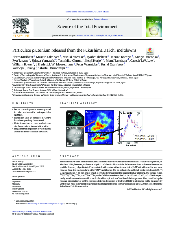 (PDF) Plutonium in Fukushima Cesium Microparticles