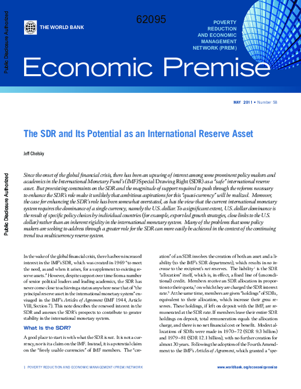 (PDF) The SDR and Its Potential as an International Reserve Asset ...