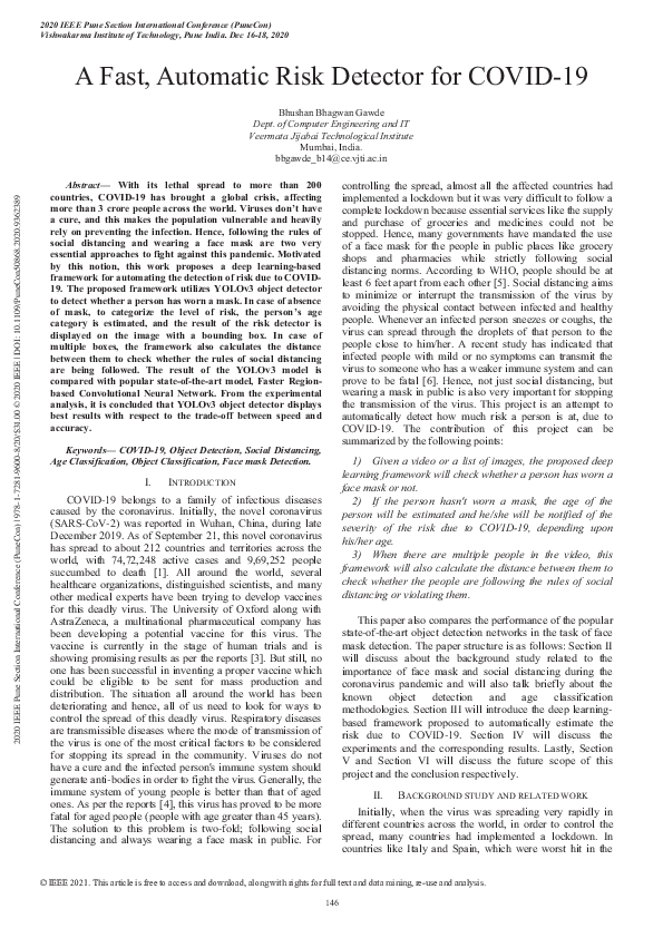 (PDF) A Fast, Automatic Risk Detector for COVID-19