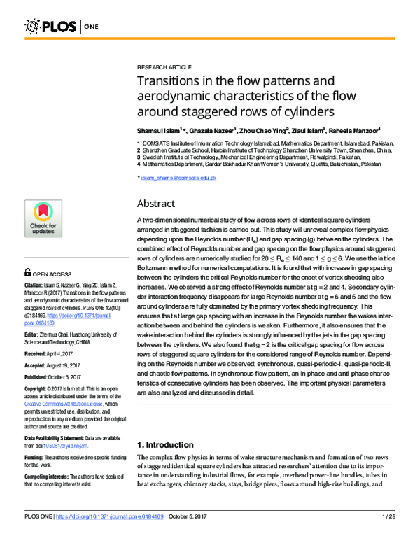 (PDF) Transitions in the flow patterns and aerodynamic characteristics of the flow around ...