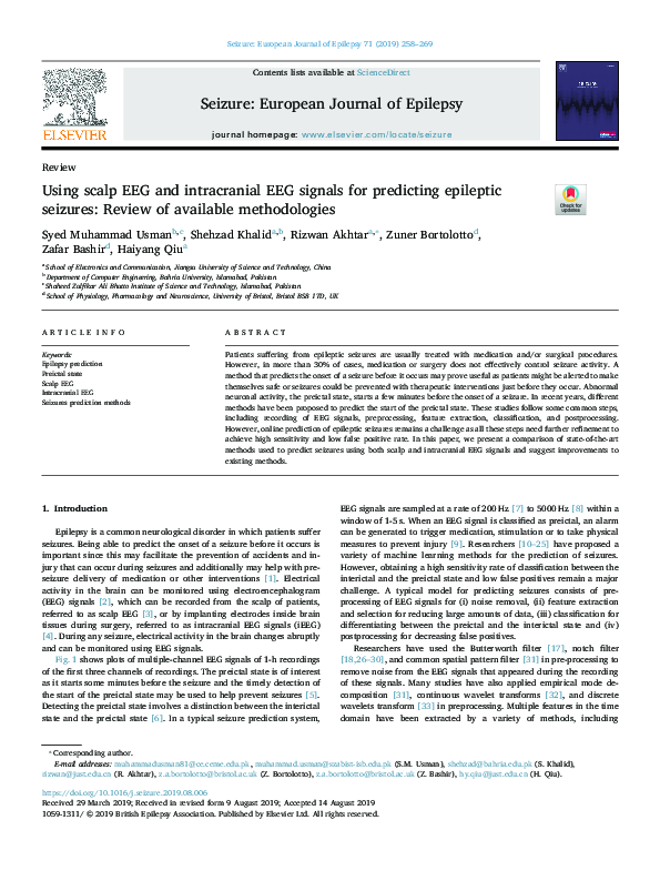Pdf Using Scalp Eeg And Intracranial Eeg Signals For Predicting