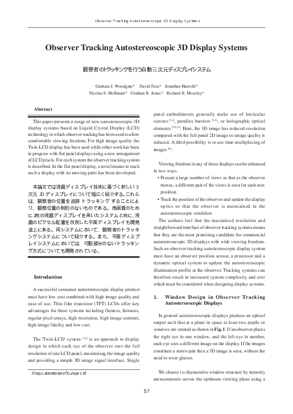(PDF) Observer-tracking autostereoscopic 3D display systems