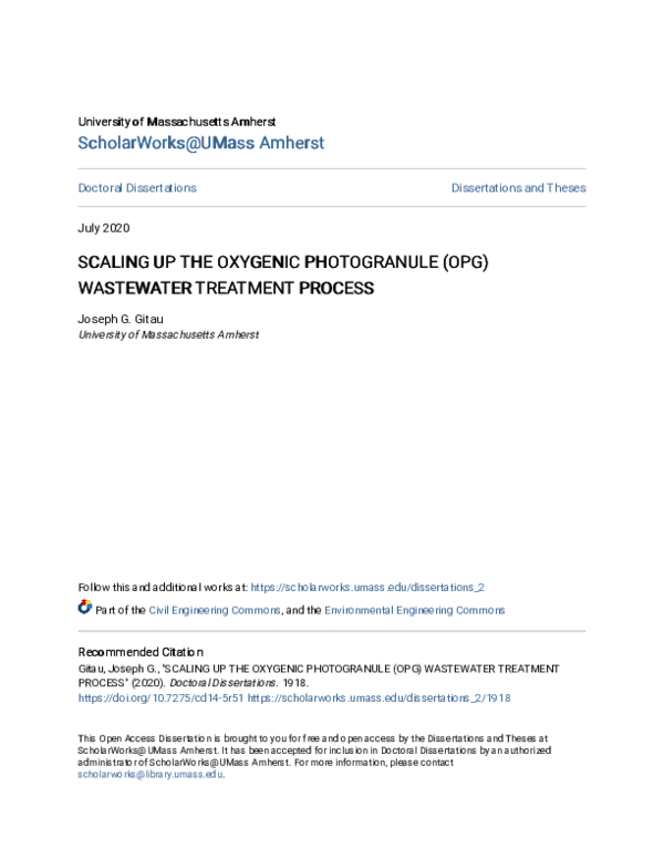 (PDF) Scaling Up the Oxygenic Photogranule (Opg) Wastewater Treatment ...