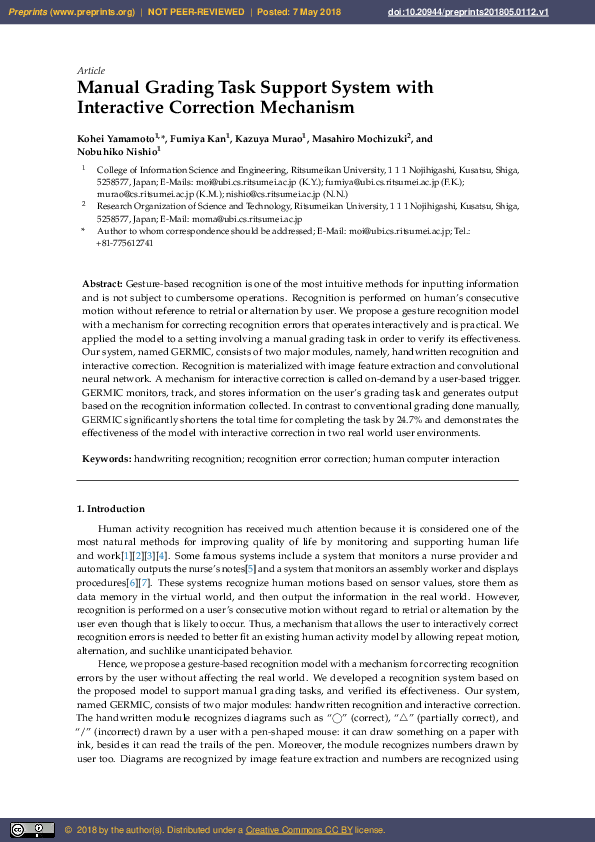 (PDF) Manual Grading Task Support System with Interactive Correction Mechanism