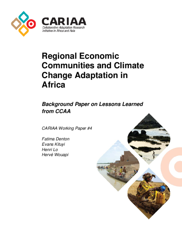 Regional economic communities and climate change adaptation in Africa : background paper on ...
