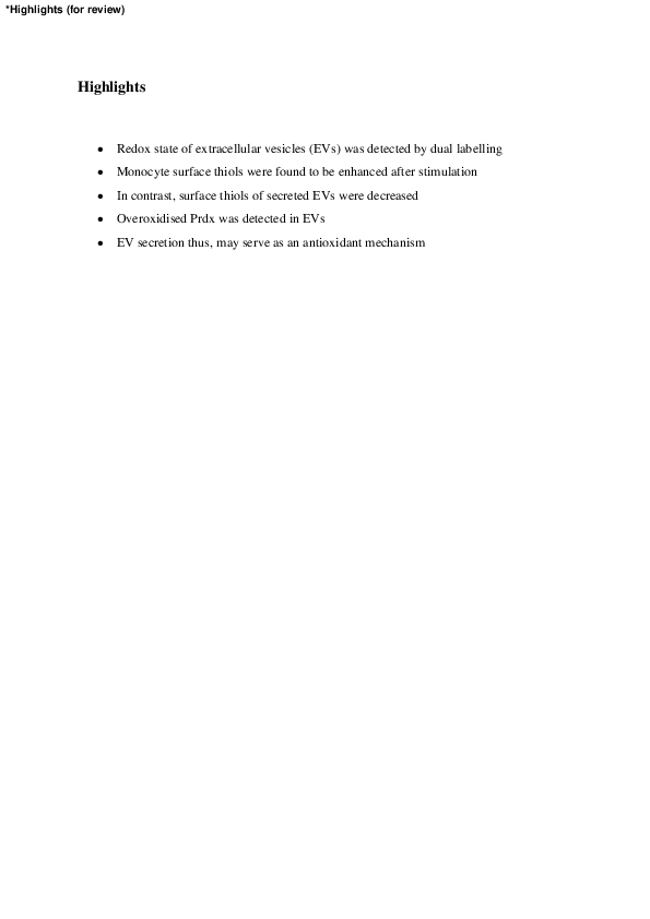 (PDF) Monocyte activation drives preservation of membrane thiols by ...