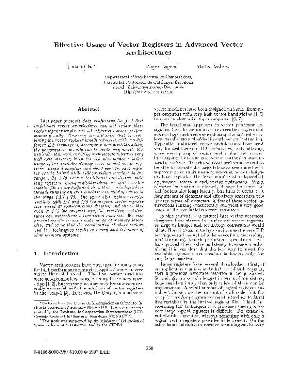 (PDF) Effective usage of vector registers in advanced vector ...