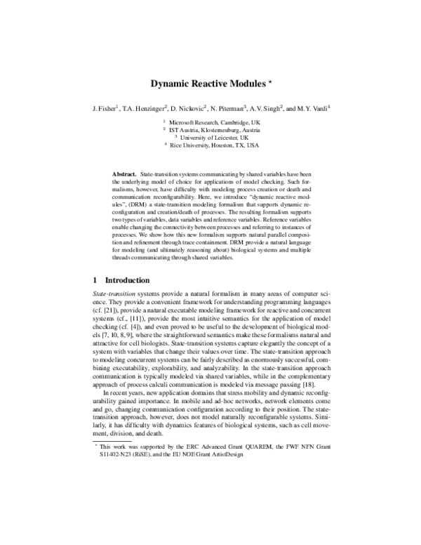 (PDF) Dynamic Reactive Modules