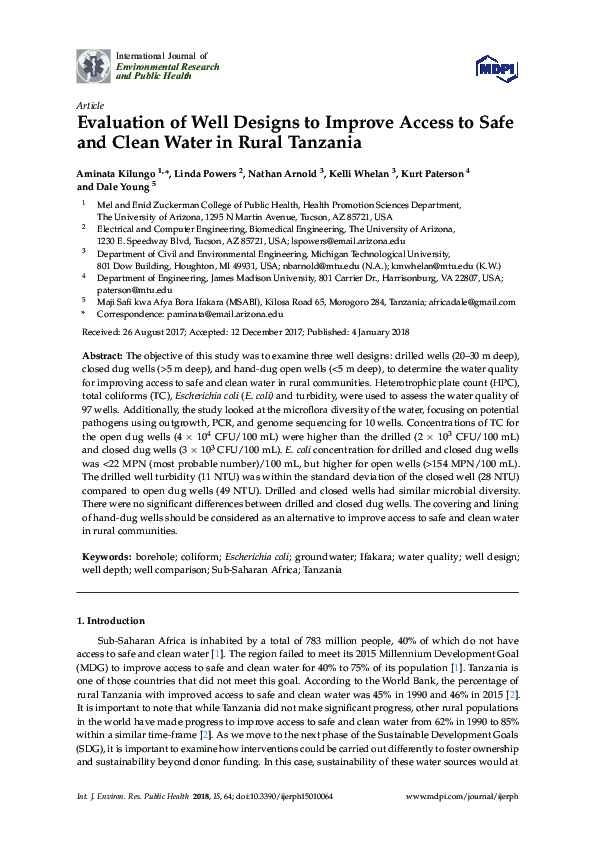 (PDF) Evaluation of Well Designs to Improve Access to Safe and Clean ...