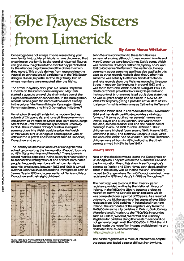 (PDF) The Hayes sisters from Limerick