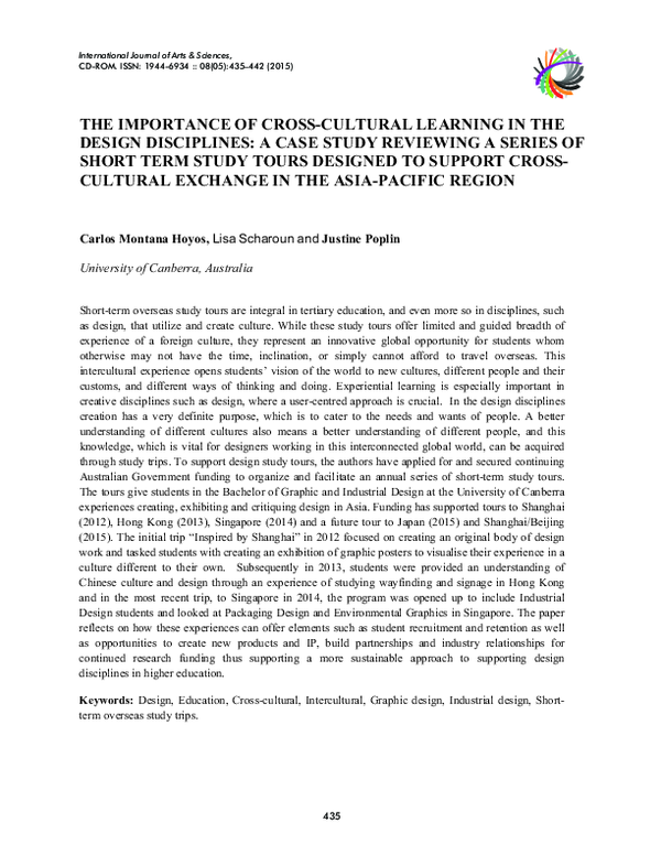 (PDF) The Importance of Cross-Cultural Learning in the Design ...