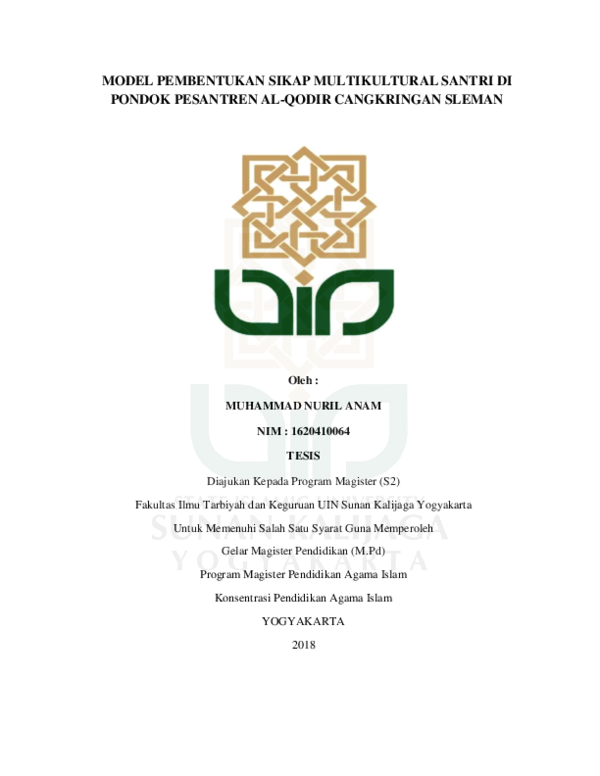 (PDF) Model Pembentukan Sikap Multikultural Santri DI Pondok Pesantren ...