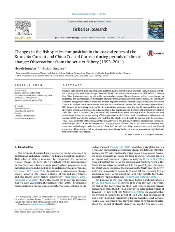 (PDF) Changes in the fish species composition in the coastal zones of ...