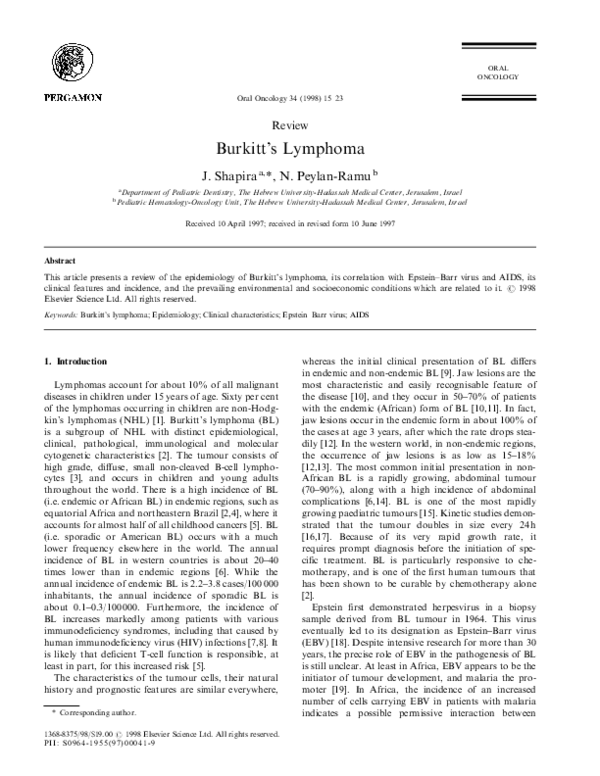 (PDF) Burkitt’s Lymphoma
