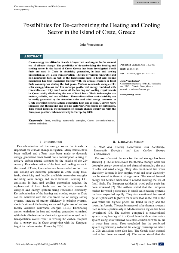 (PDF) Possibilities for De-carbonizing the Heating and Cooling Sector ...