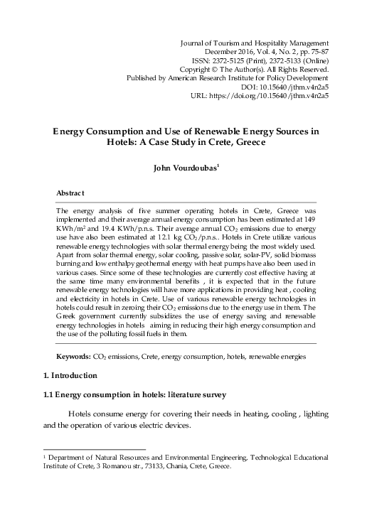 (PDF) Energy Consumption and Use of Renewable Energy Sources in Hotels ...
