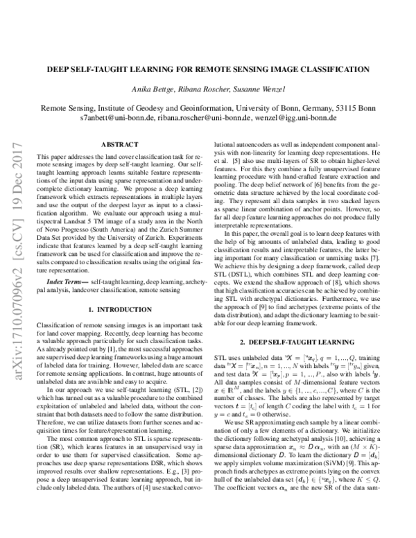 Pdf Deep Self Taught Learning For Remote Sensing Image Classification