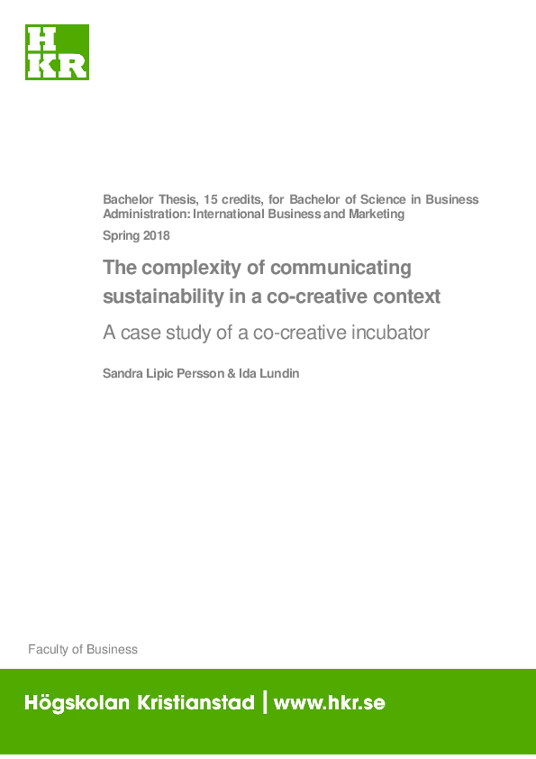 (PDF) The Complexity of Communicating Sustainability in a Co-Creative ...