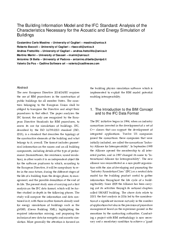 (PDF) The Building Information Model and the IFC standard: analysis the characteristics for the ...