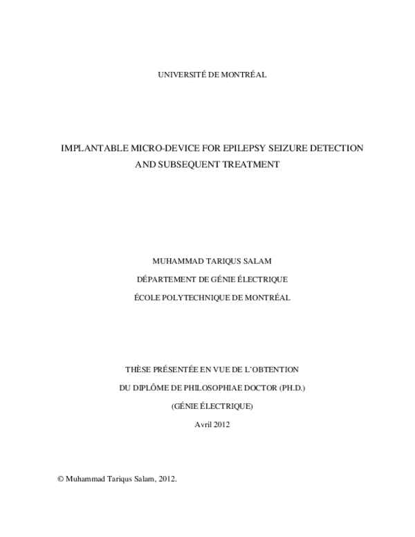 (PDF) Implantable Micro-Device for Epilepsy Seizure Detection and ...