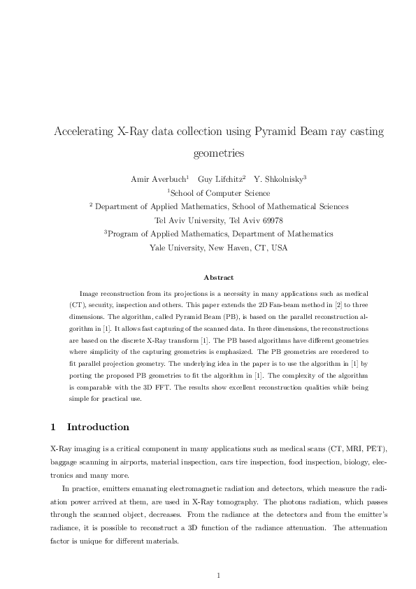 (PDF) Accelerating X-Ray Data Collection Using Pyramid Beam Ray Casting ...