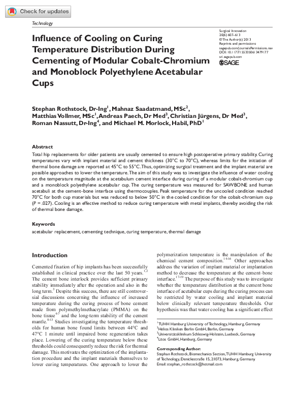(PDF) Cooling Effects on Curing Temperature in Hip Implants