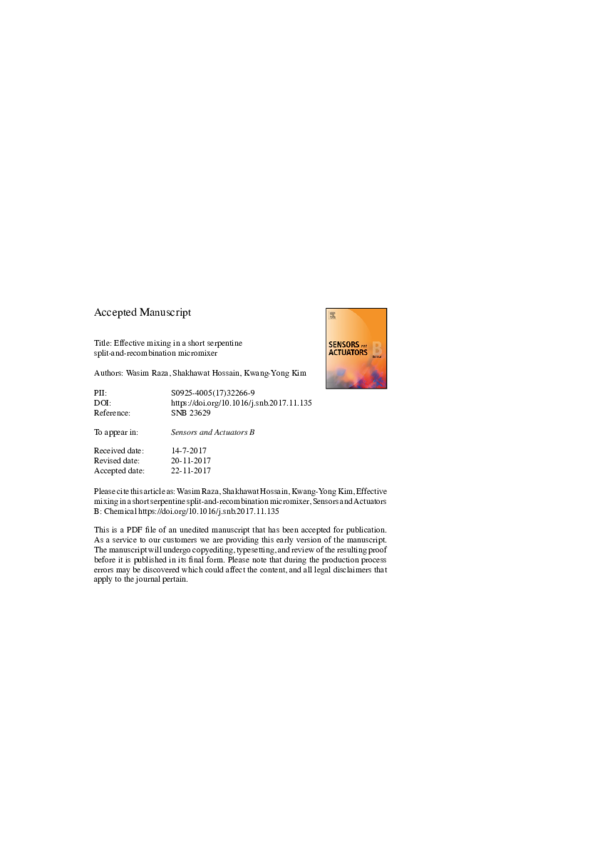 (PDF) Effective mixing in a short serpentine split-and-recombination ...