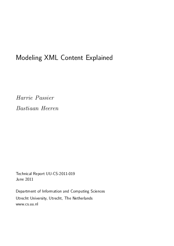 (PDF) Modeling XML Content Explained