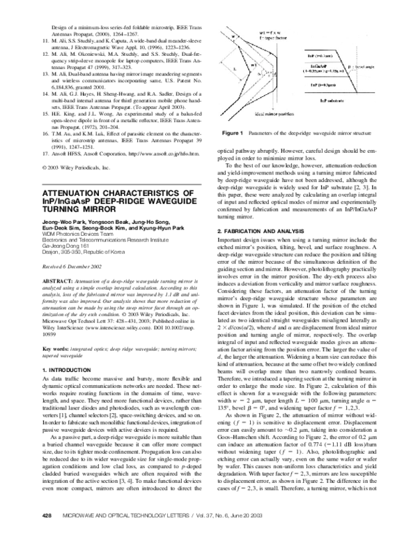 (PDF) Attenuation characteristics of InP/InGaAsP deep-ridge waveguide ...