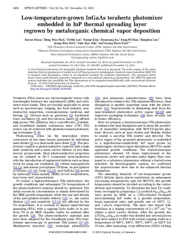 (PDF) Low-temperature-grown InGaAs terahertz photomixer embedded in InP thermal spreading layer ...