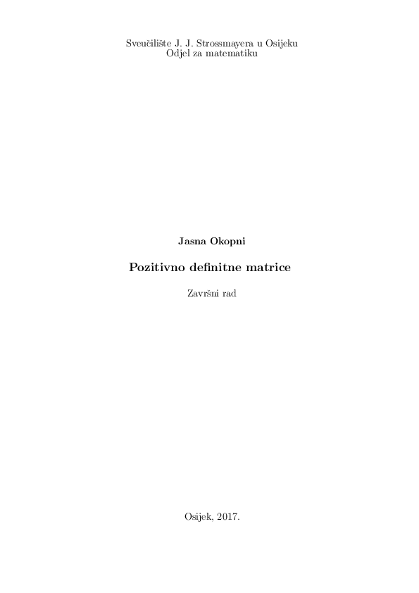 (PDF) Positive Definite Matrices