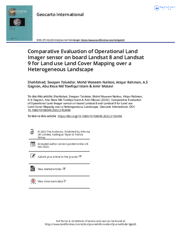 (PDF) Comparative Evaluation of Operational Land Imager sensor on board ...