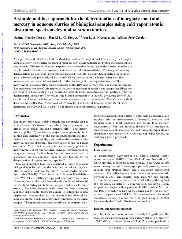 (PDF) A simple and fast approach for the determination of inorganic and ...