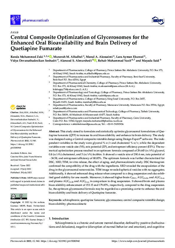 (PDF) Central Composite Optimization of Glycerosomes for the Enhanced ...