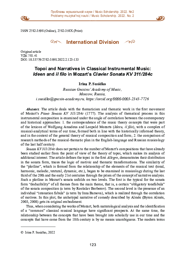 (PDF) Topoi and Narratives in Classical Instrumental Music: Ideen and ...