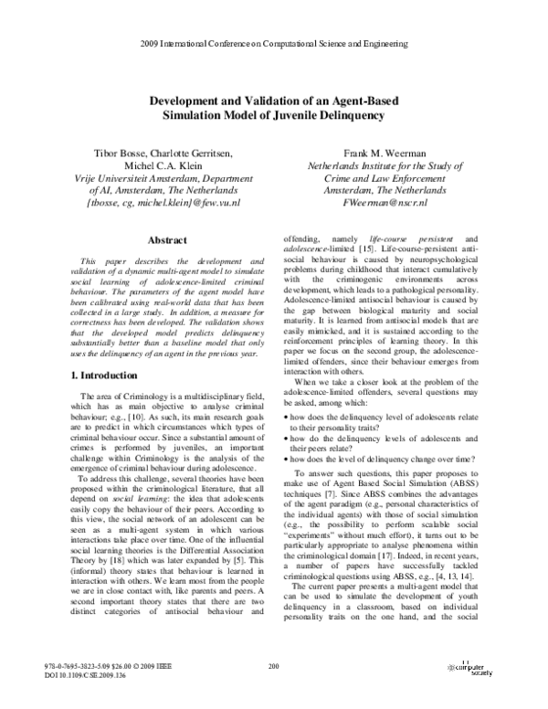 (PDF) Development and Validation of an Agent-Based Simulation Model of Juvenile Delinquency ...
