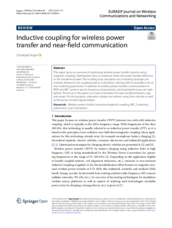 (PDF) Inductive coupling for wireless power transfer and near-field ...