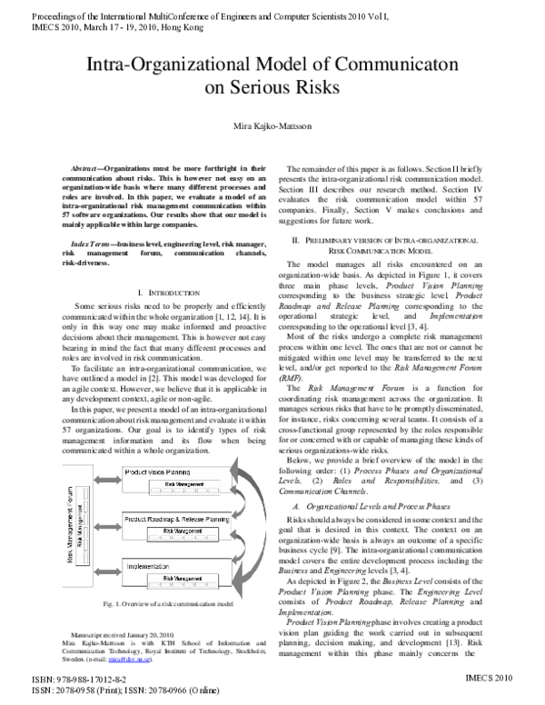 (PDF) Intra-Organizational Model of Communicaton on Serious Risks