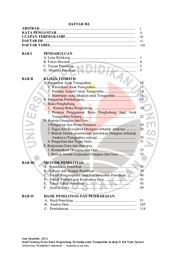 (PDF) Studi Tentang Peran Buku Penghubung Terhadap Anak Tunagrahita Sedang DI SLB Total System