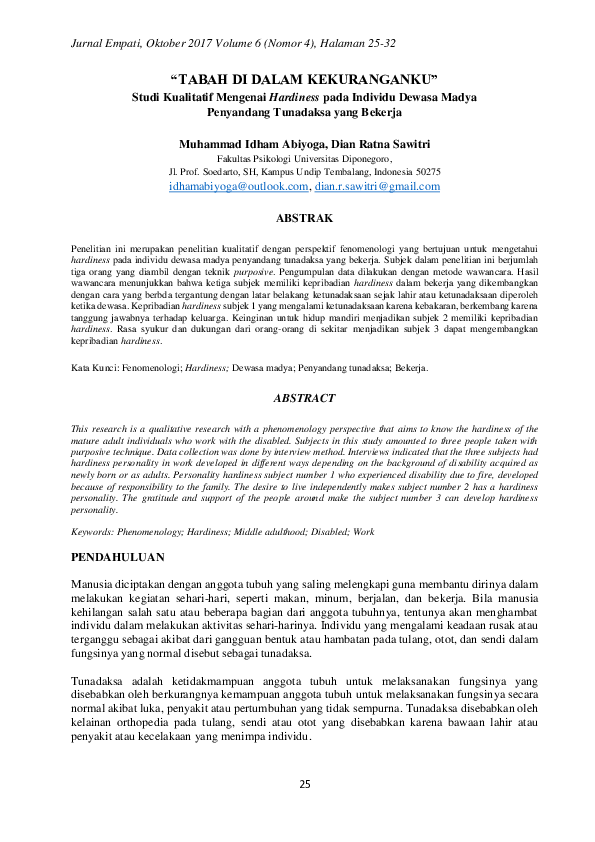 (PDF) Tabah DI Dalam Kekuranganku