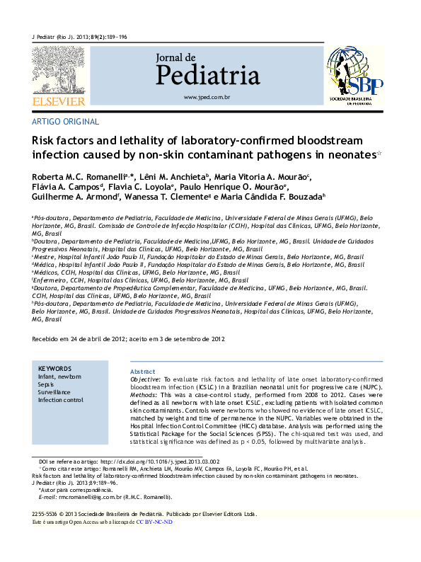 (PDF) Risk factors and lethality of laboratory-confirmed bloodstream ...