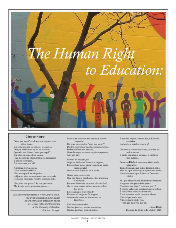 (PDF) The Human Right to Education: Freedom and Empowerment