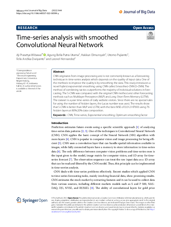 Pdf Time Series Analysis With Smoothed Convolutional Neural Network