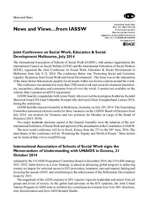 (PDF) News and Views… from IASSW