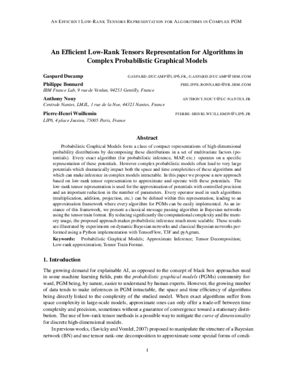 (PDF) An Efficient Low-Rank Tensors Representation for Algorithms in Complex Probabilistic ...