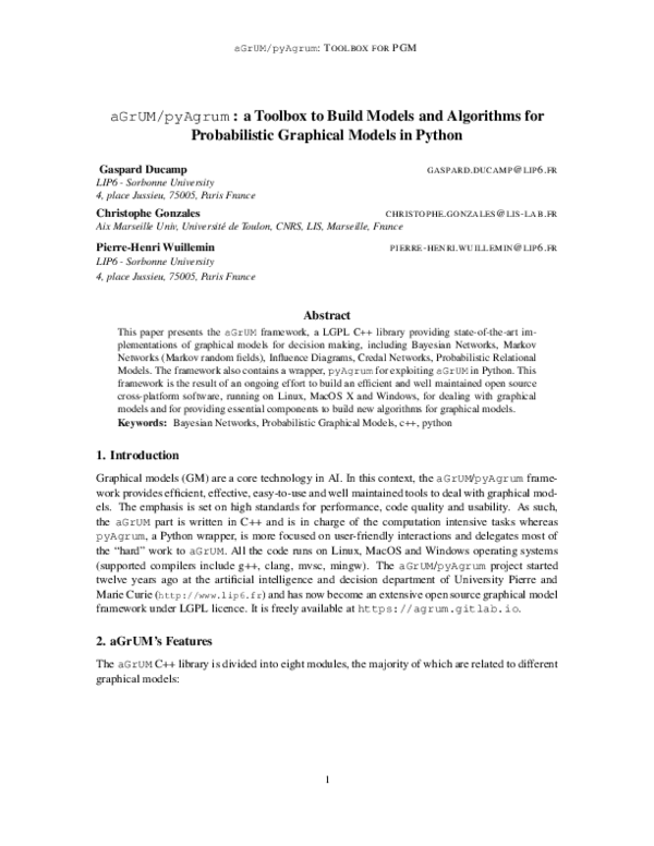 (PDF) aGrUM/pyAgrum : a toolbox to build models and algorithms for ...