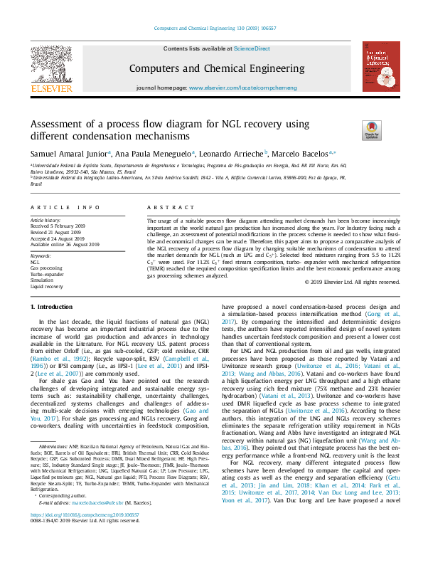 (PDF) Assessment of a process flow diagram for NGL recovery using ...