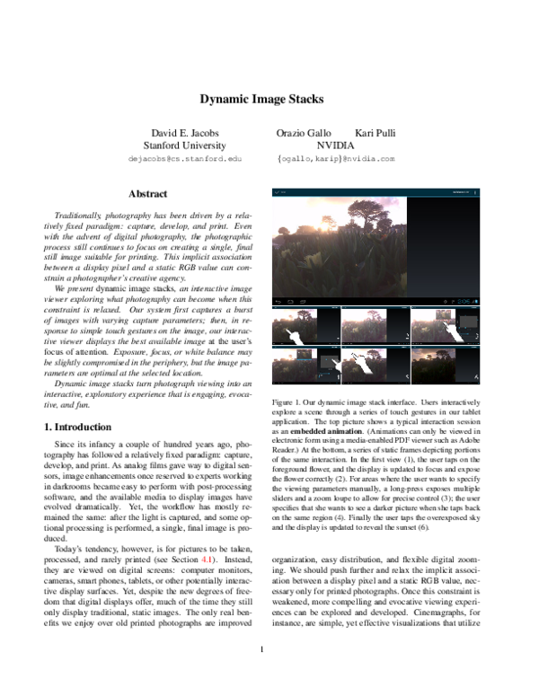 (PDF) Dynamic Image Stacks