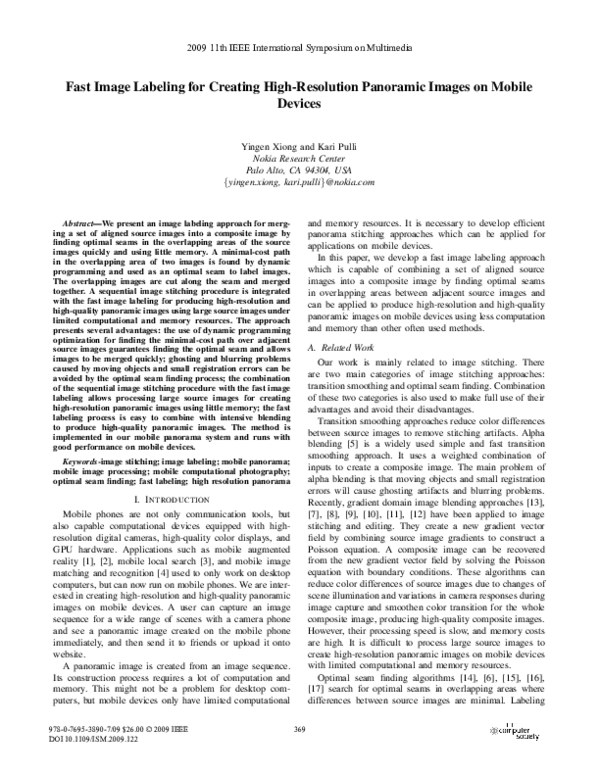 (PDF) Fast Image Labeling for Creating High-Resolution Panoramic Images ...